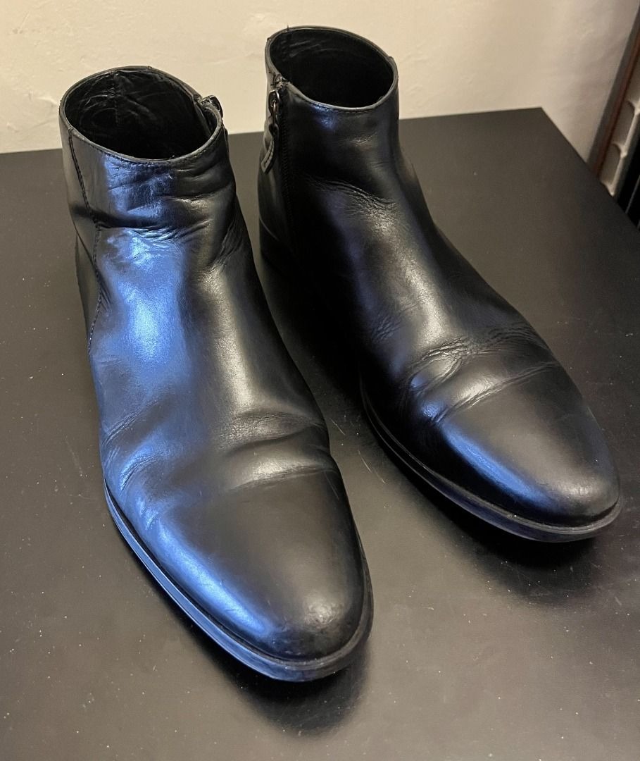 [RARE!] ZARA Man Leather Chelsea Boots w/ Zip EU41, Men's Fashion, Footwear, Dress Shoes on ...