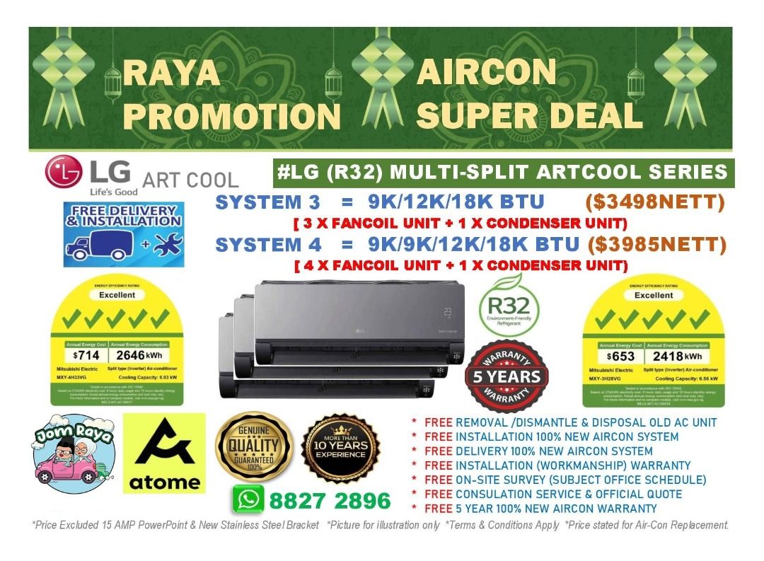 #RAYA PROMO 2025 @ 5 TICKS (R32) AIRCON SPECIAL OFFER + FREE $300 NTUC ...
