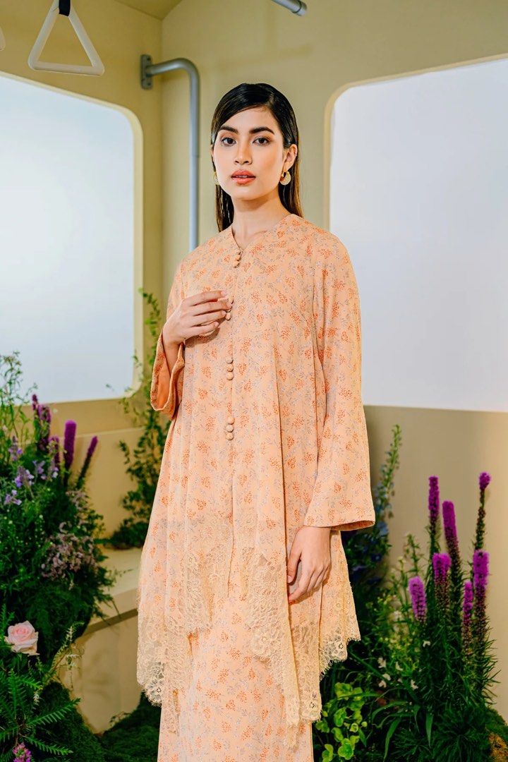 RICO RINALDI SUMMERAYA 2025 MAYA TUNIC MODERN KURUNG IN DUSTY PEACH ...