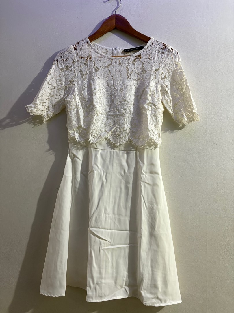 Samlin White Dress, Women's Fashion, Dresses & Sets, Dresses on Carousell