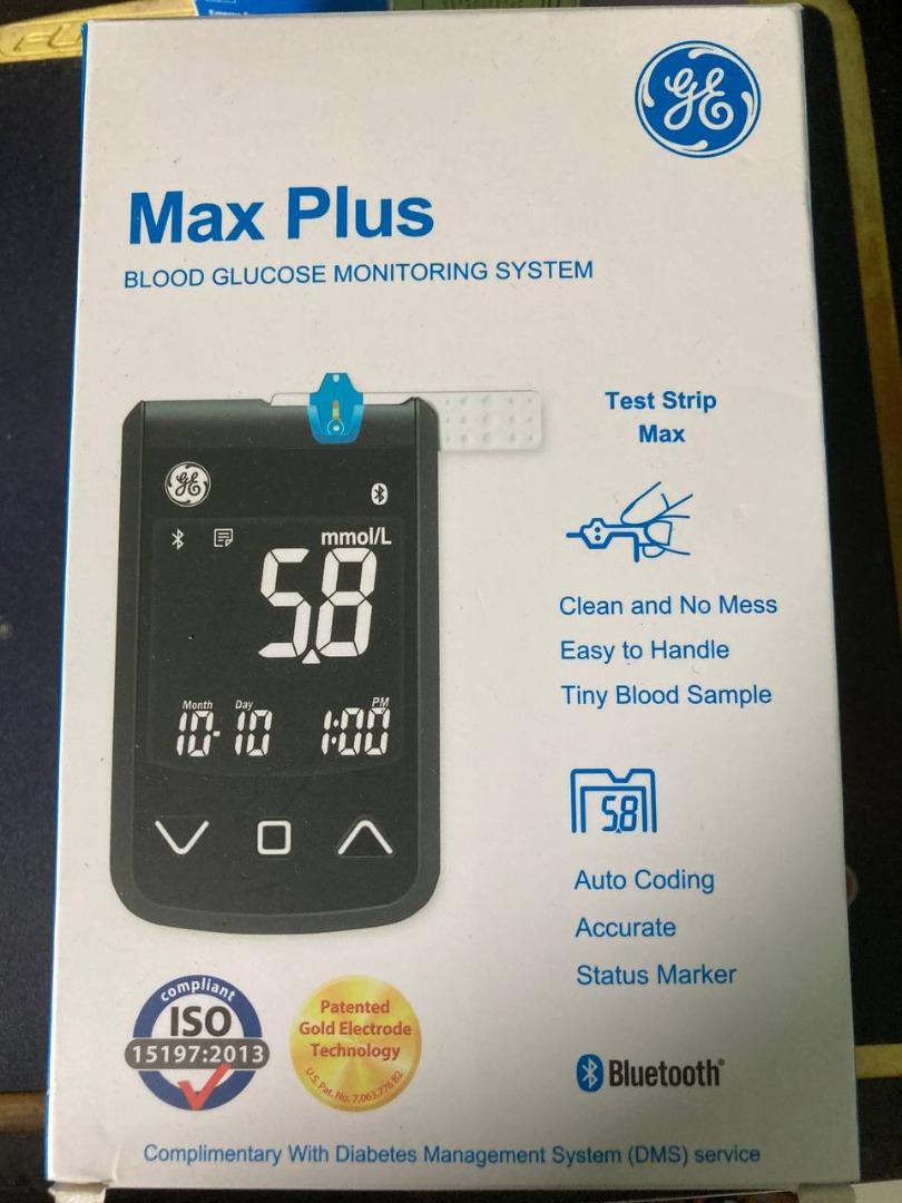 Selling used GE Max Plus Blood Glucose Monitoring System with Test ...