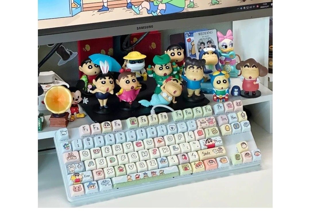 Shin-Chan English PBT 142 keys MDA Profile Keycaps Set, Cute Keycaps ...