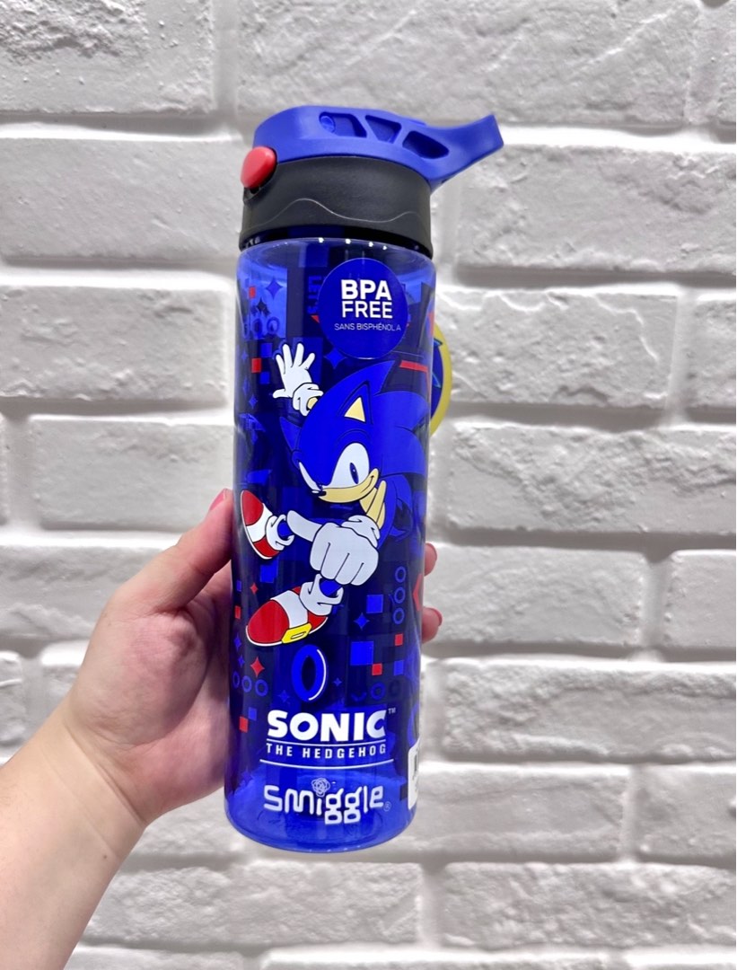 Smiggle Sonic the Hedgehog water bottle, Hobbies & Toys, Stationery ...
