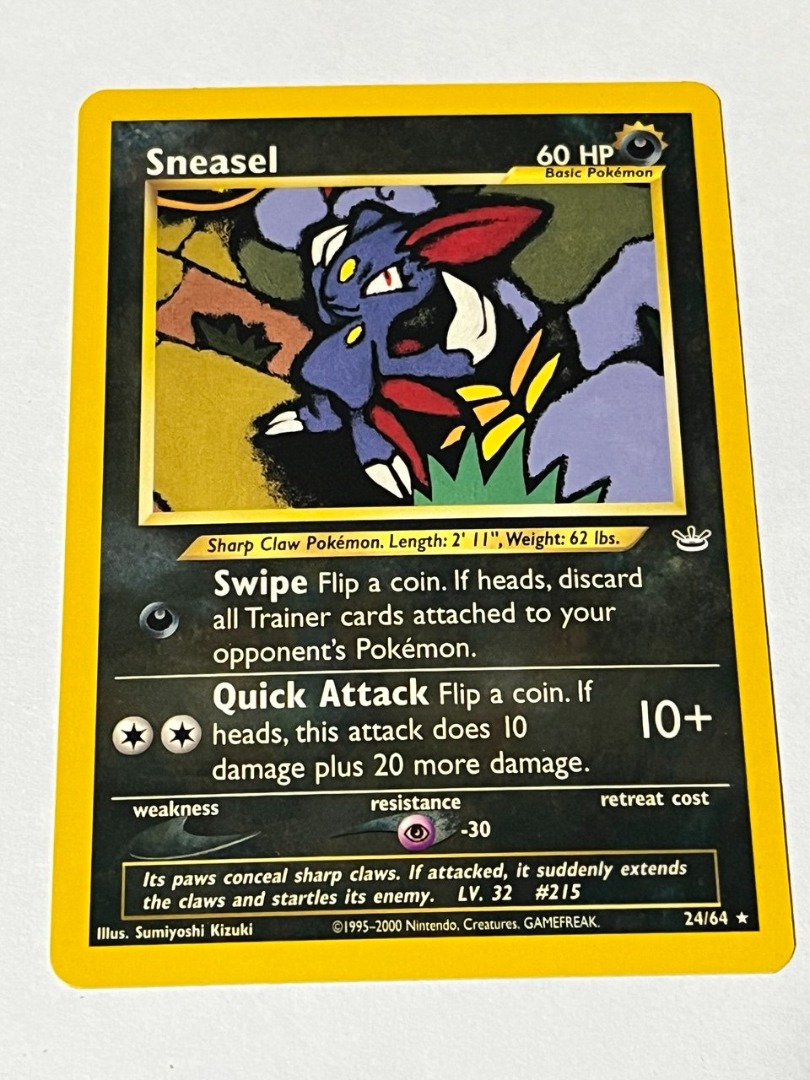 Sneasel #24 Pokemon Neo Revelation Vintage, Hobbies & Toys, Memorabilia ...