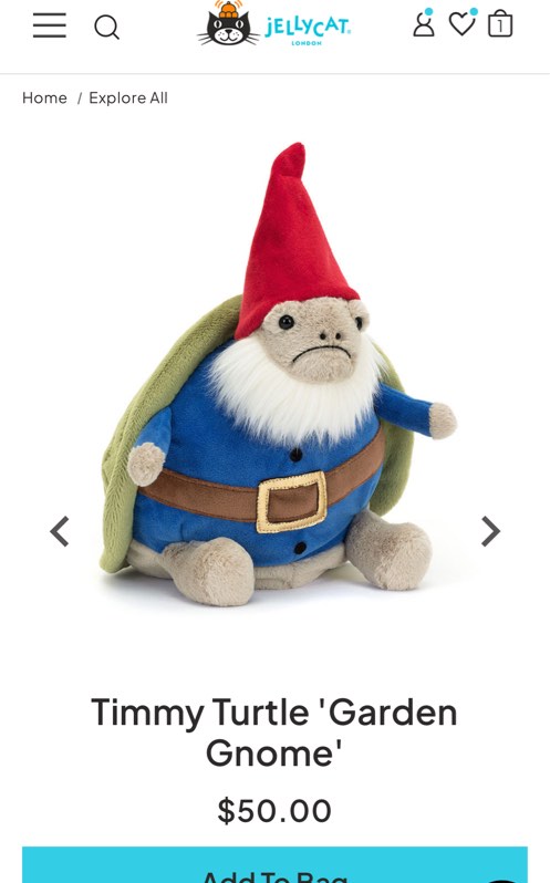 Timmy the Garden Gnome Jellycat, Hobbies & Toys, Toys & Games on Carousell