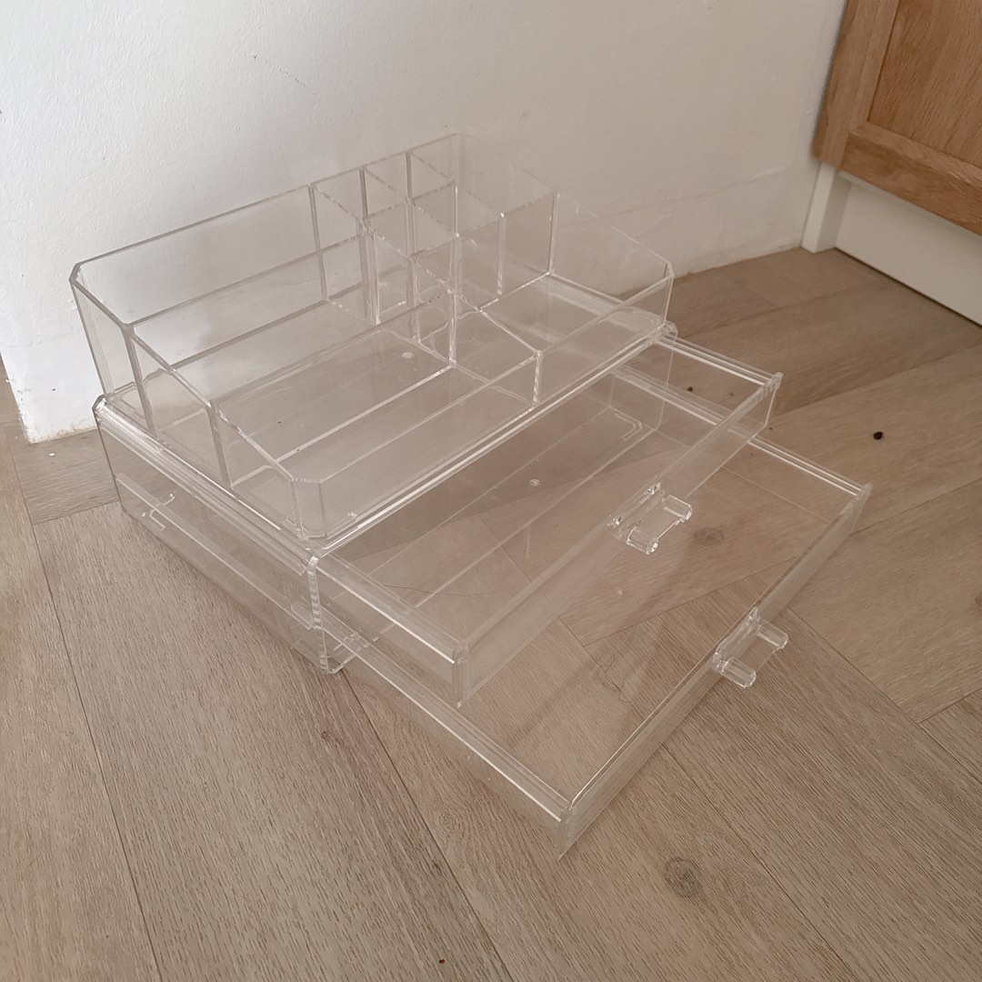 Stackable Clear Acrylic Storage Box (Same as Muji), Furniture & Home ...