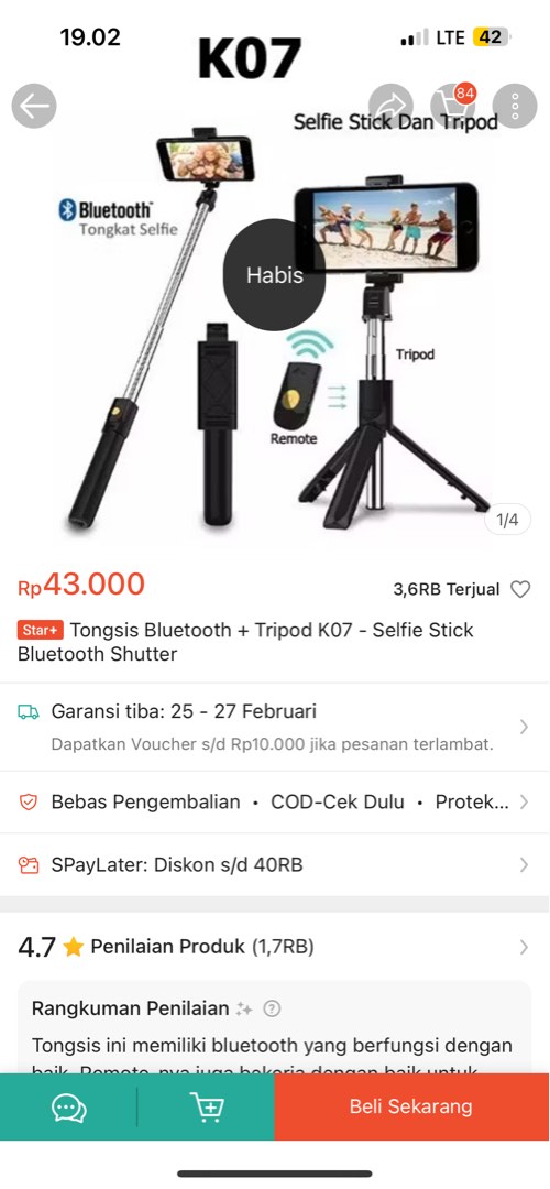 TRIPOD MINI | defect remote abis baterai, Telepon Seluler & Tablet ...
