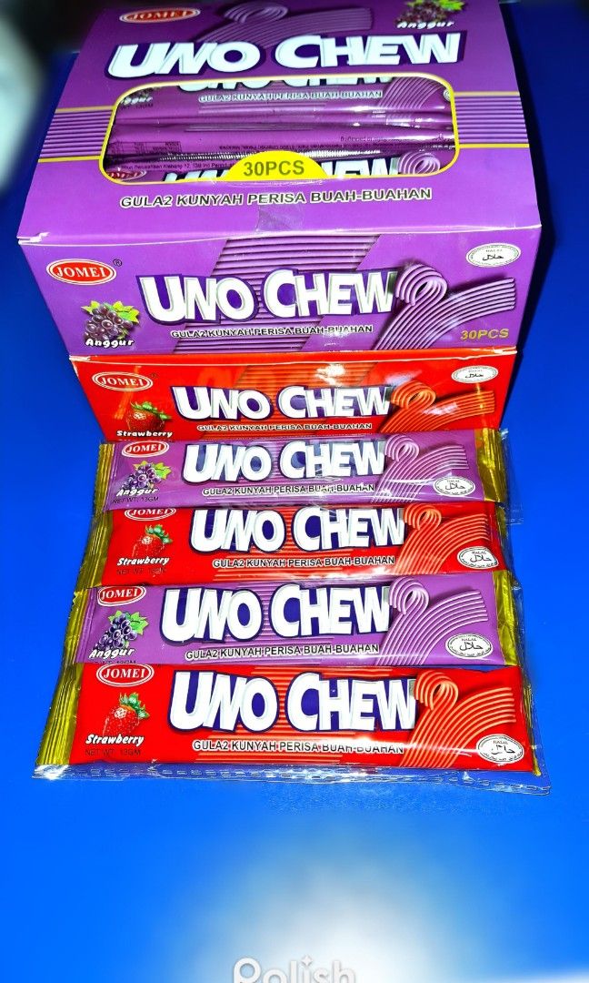 Uno Chew Chewy Candy 30s.Available in Grape,Strawberry & Mix(Halal ...