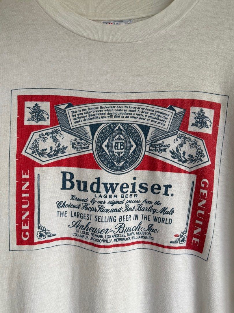 VINTAGE EARLY 90s BUDWEISER, Men's Fashion, Tops & Sets, Tshirts & Polo ...