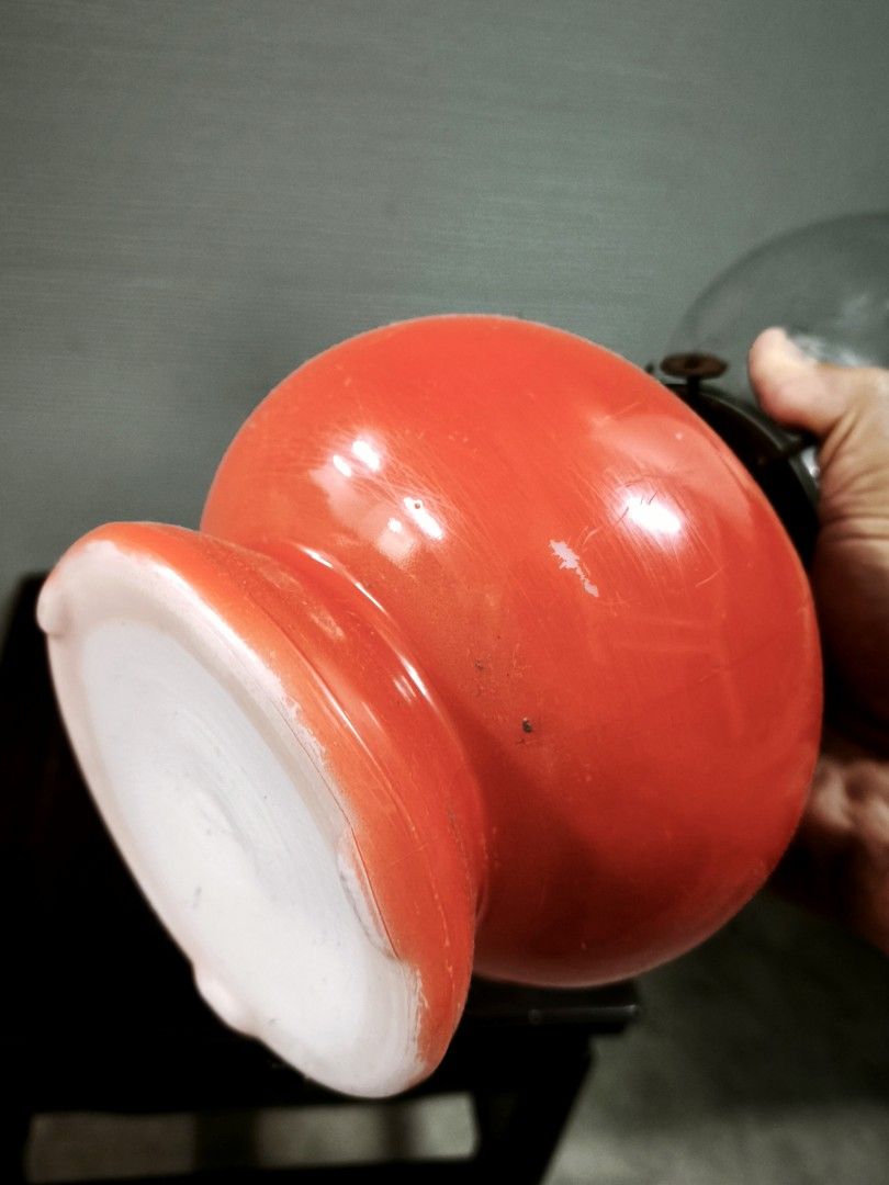 Vintage Orange Oil Lamp, Hobbies & Toys, Collectibles & Memorabilia ...