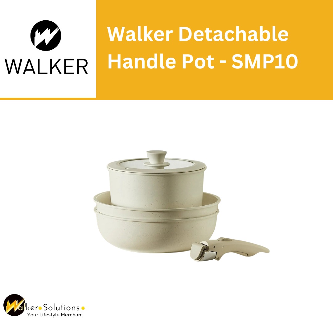 Walker Detachable Handle Pot Set Nonstick Cookware Set With Detachable ...