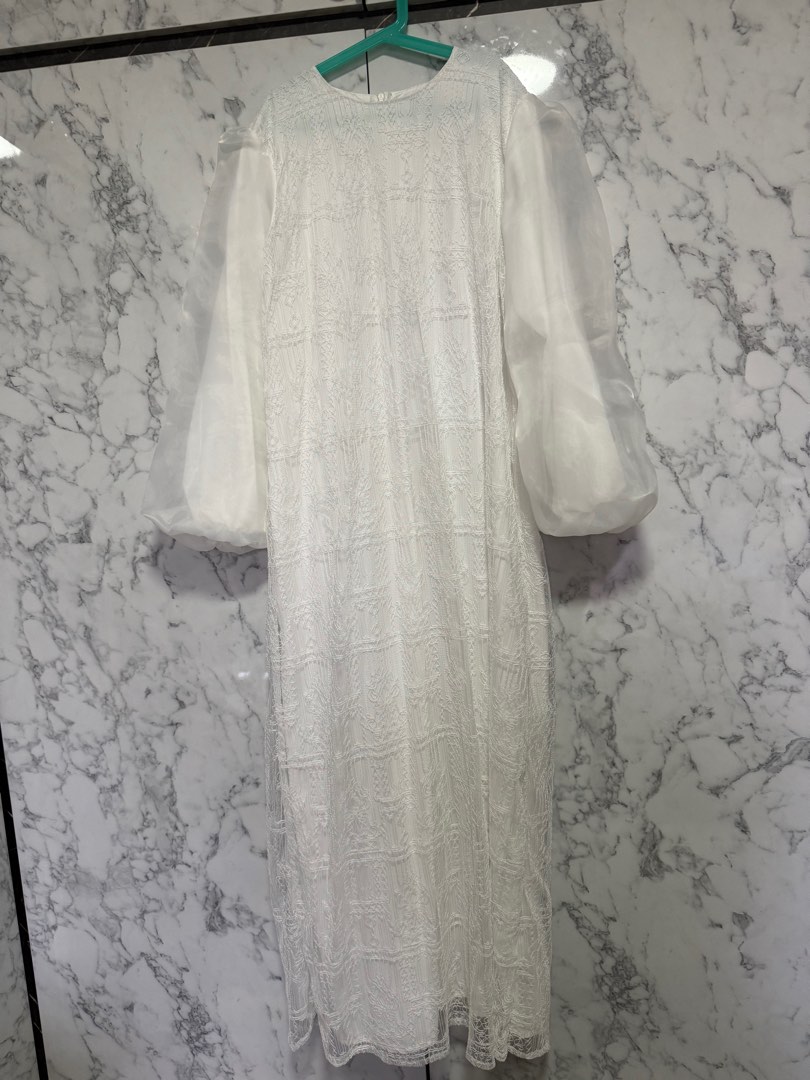 White Lace Dress From BBD, Women's Fashion, Muslimah Fashion, Dresses ...
