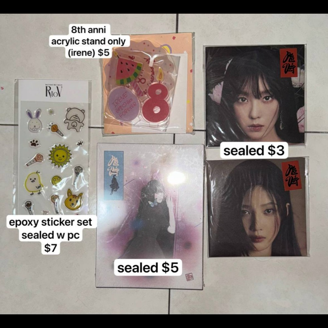 wts red velvet merch r to v epoxy sticker set 8th anniversary acrylic ...