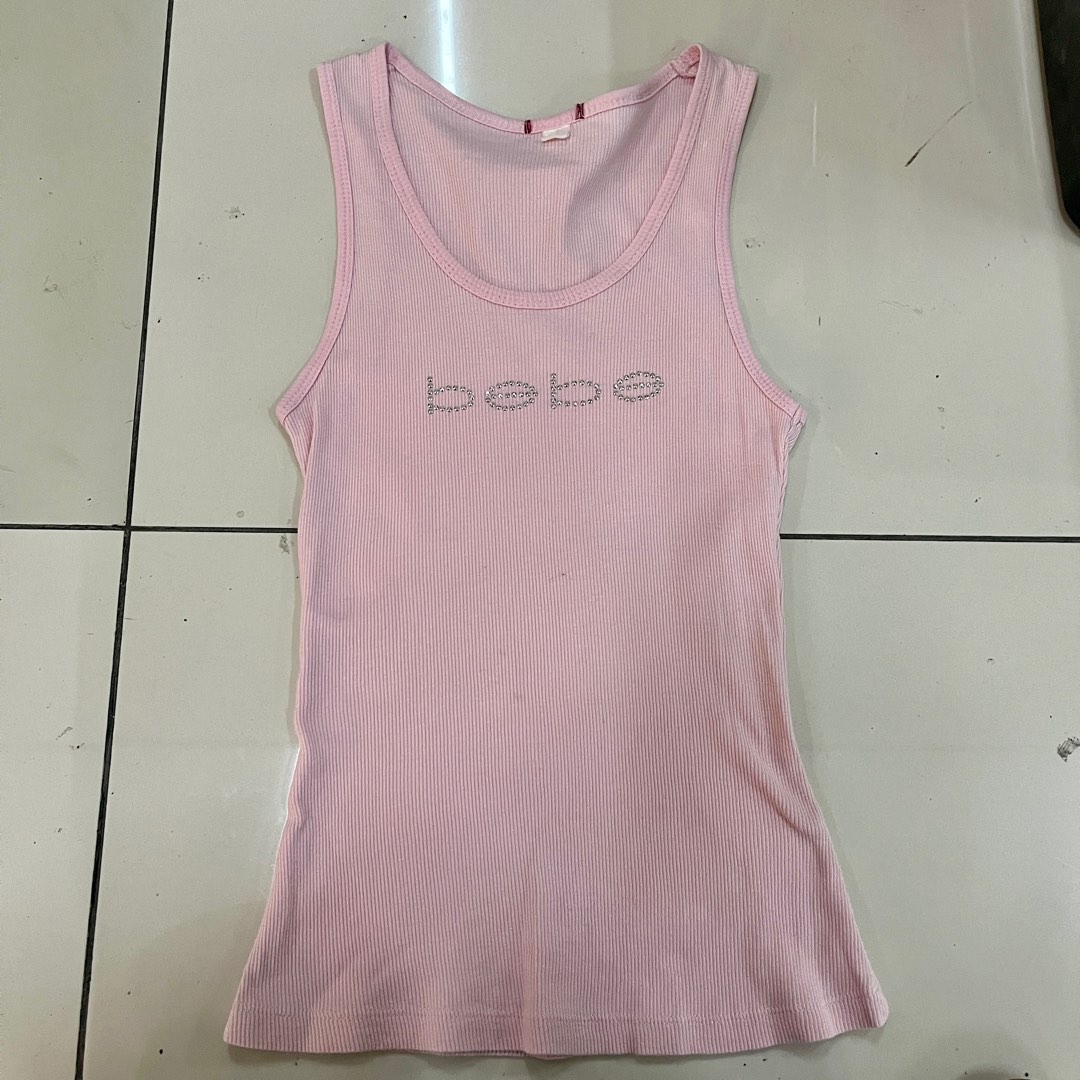 Y2K 2000s Rare Spellout Bebe Pink Tank Top, Women's Fashion, Tops ...