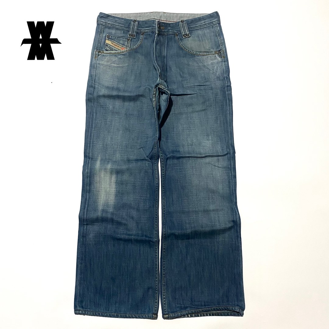 Y2K Diesel Industry Distressed Jeans Biru Size 32 W43 L104 OL26 Lebar ...