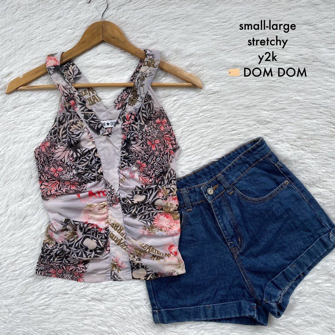 y2k Dom Dom top, Women's Fashion, Tops, Sleeveless on Carousell