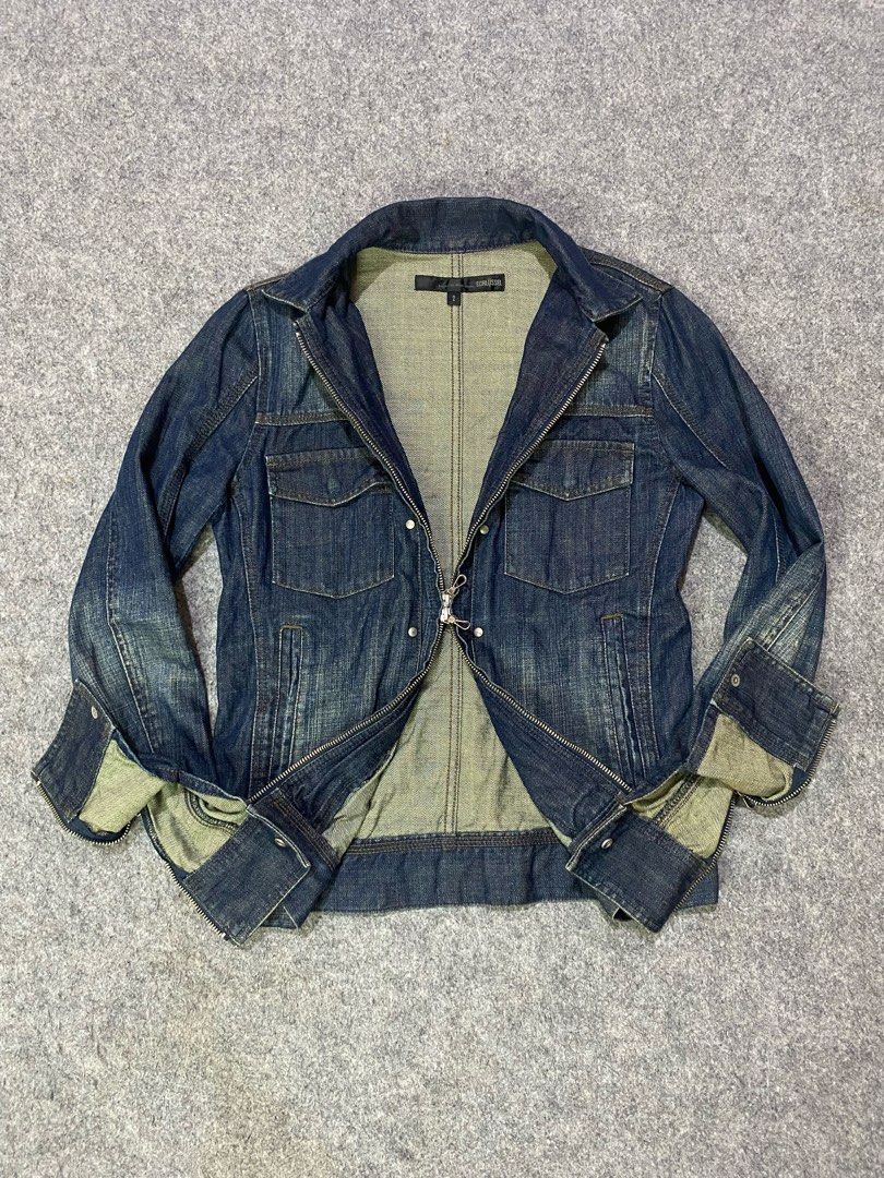 Y2K SCHLUSSEL JAPAN DENIM JACKET BONDAGE MAD PUNKS RARE JEAN PAUL GAULTIER YOHJI YAMAMOTO ...