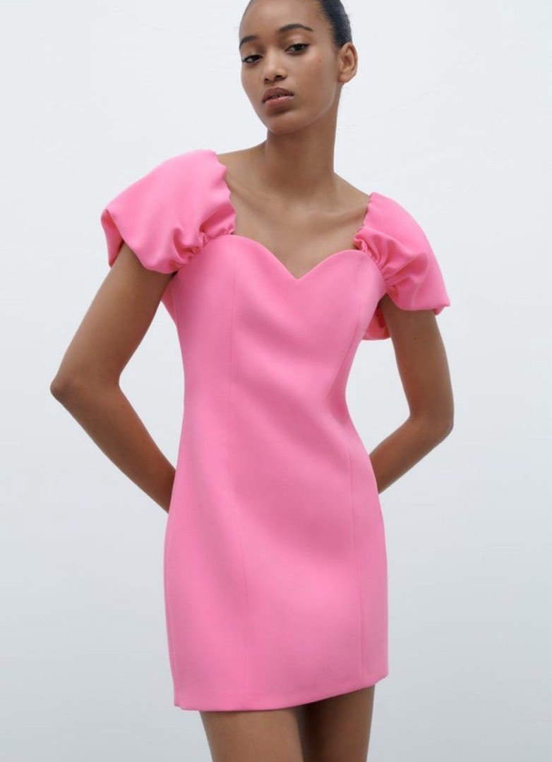 Zara Pink Dress, Women's Fashion, Dresses & Sets, Dresses on Carousell