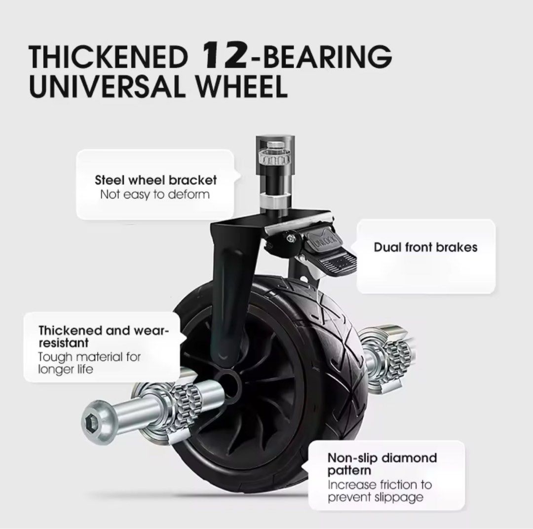 200L Camping Trolley 5-8 inch Portable and Foldable Trolley with brake ...