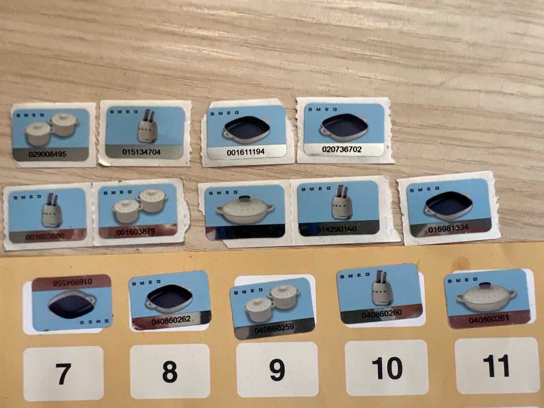 全新 惠康SMEG廚具系列印花 17個 Wellcome SMEG Cookware Collection Stamp (17 pcs) 九龍 ...