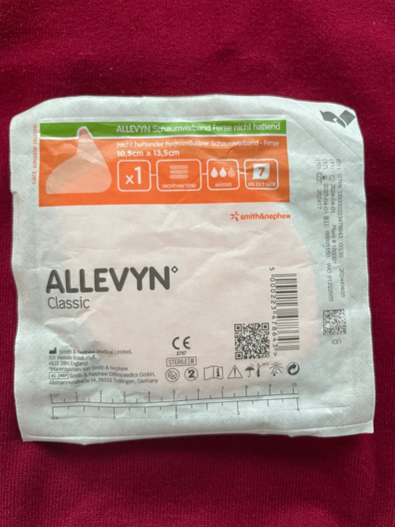 Allevyn Heel Shaped Foam Dressing, Health & Nutrition, Medical Supplies ...