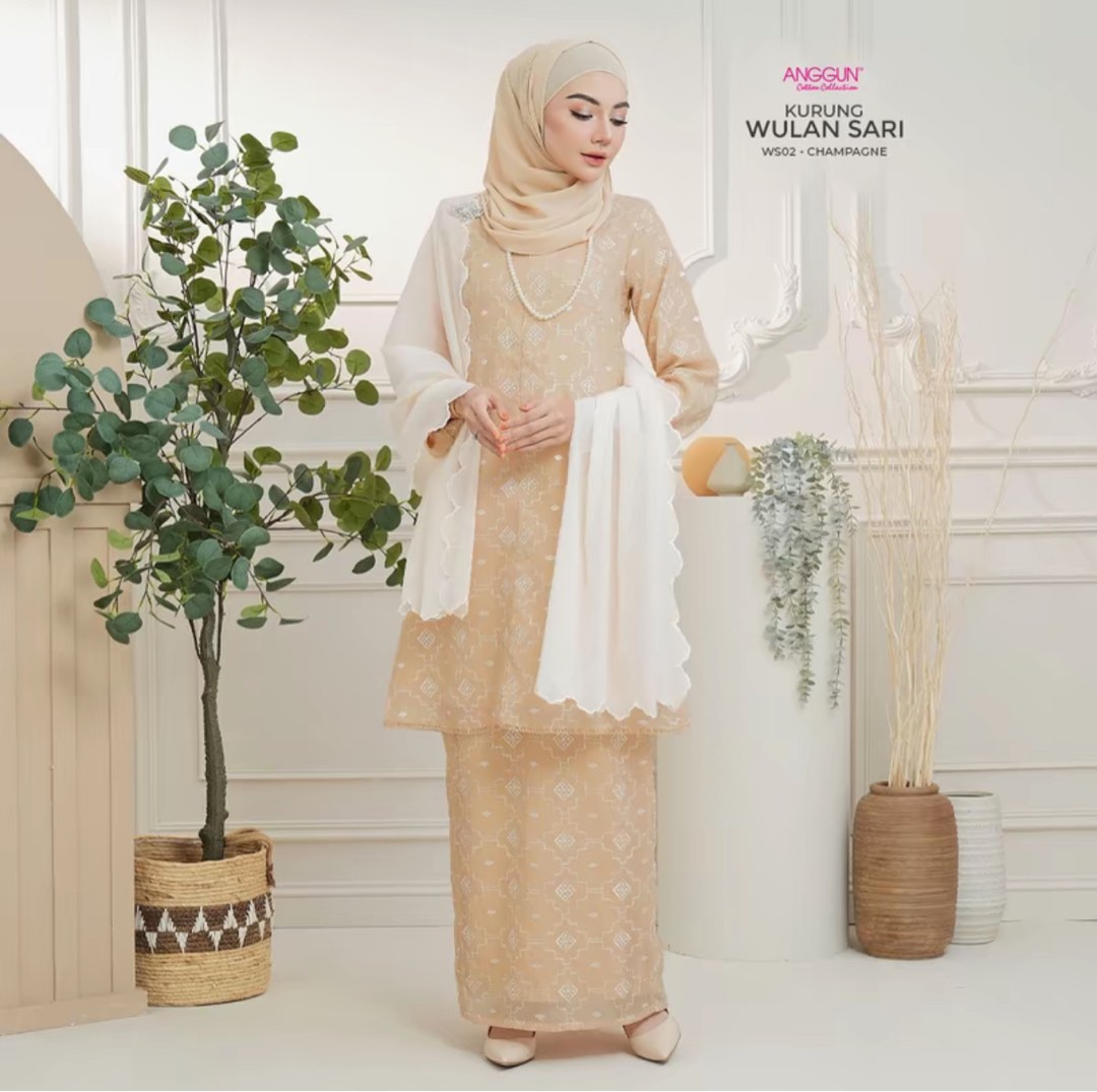 Anggun Cotton Collection (Baju Kurung Wulan), Women's Fashion, Muslimah ...