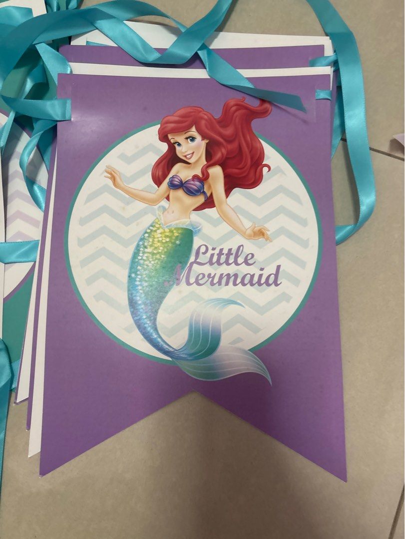 Ariel theme Birthday Banner, Everything Else, Others on Carousell