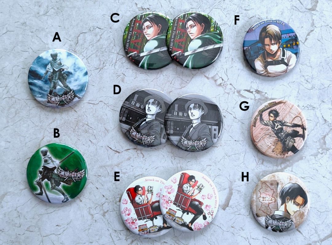 Attack on Titan Levi Can Badge Original Authentic Limited Edition ...
