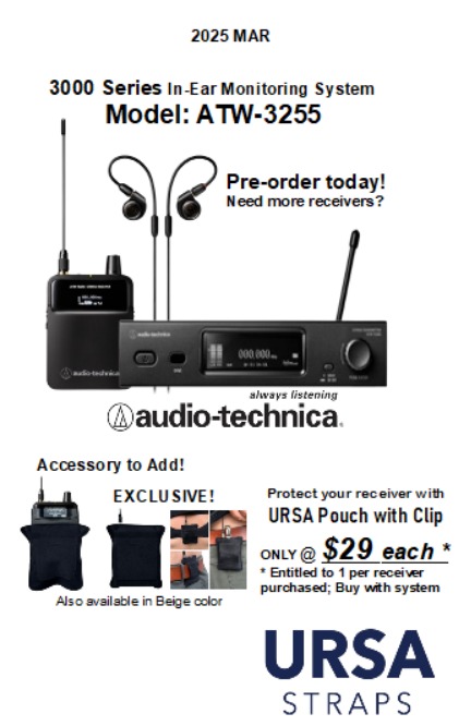 Audio-Technica ATW-3255 Wireless In-Ear Monitoring( IEM )System ( DF2 ...