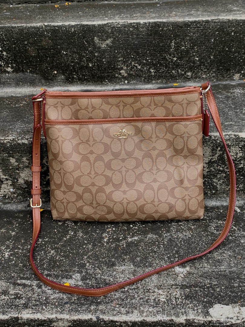 Auth.coach brown monogram crossbody bag, Luxury, Bags & Wallets on ...