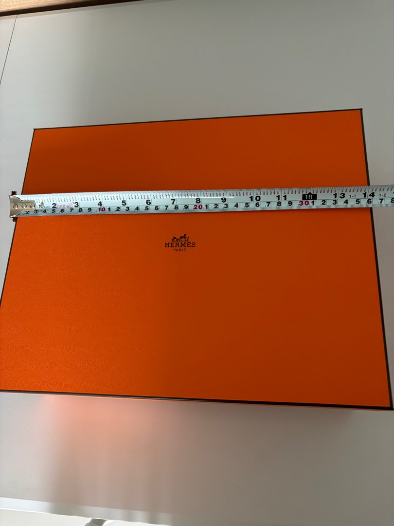 Authentic Hermes box with ribbon. Refer to pictures for size, Luxury ...