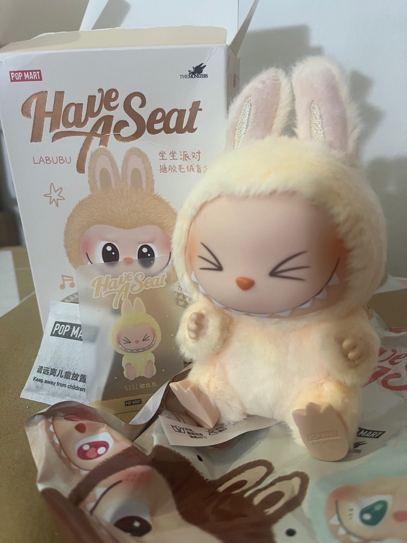 Authentic Popmart Labubu V2 Have a Seat, Toys & Collectibles, Mainan di Carousell