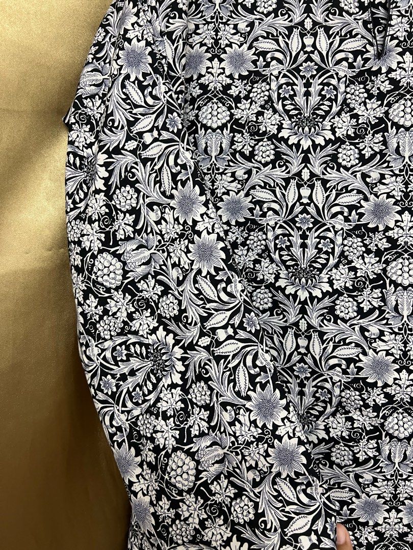 BAJU KURUNG PESAK GANTUNG CORAK HITAM PUTIH BUNGA (RAYA), Women's ...