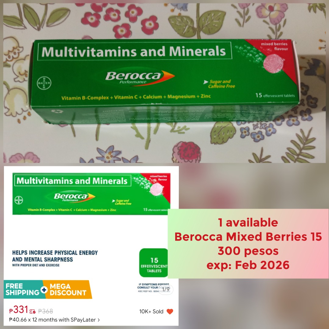 Berocca Mixed Berries 15, Health & Nutrition, Health Supplements ...