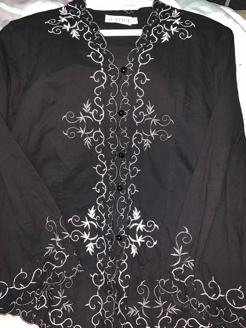 Black Kebaya, Women's Fashion, Muslimah Fashion, Baju Kurung & sets on ...