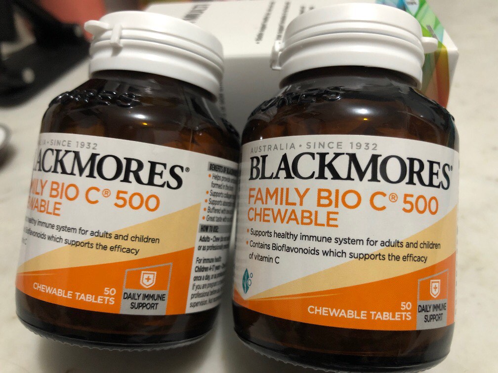 BN Blackmores Family Bio C 500 Chewable 50, Health & Nutrition, Health ...