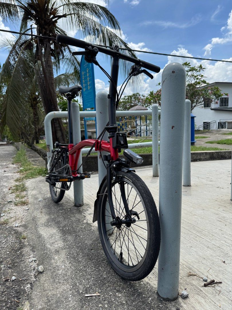 Brompton X Aceoffix Red Lacquer S bar C line black edition, Sports ...