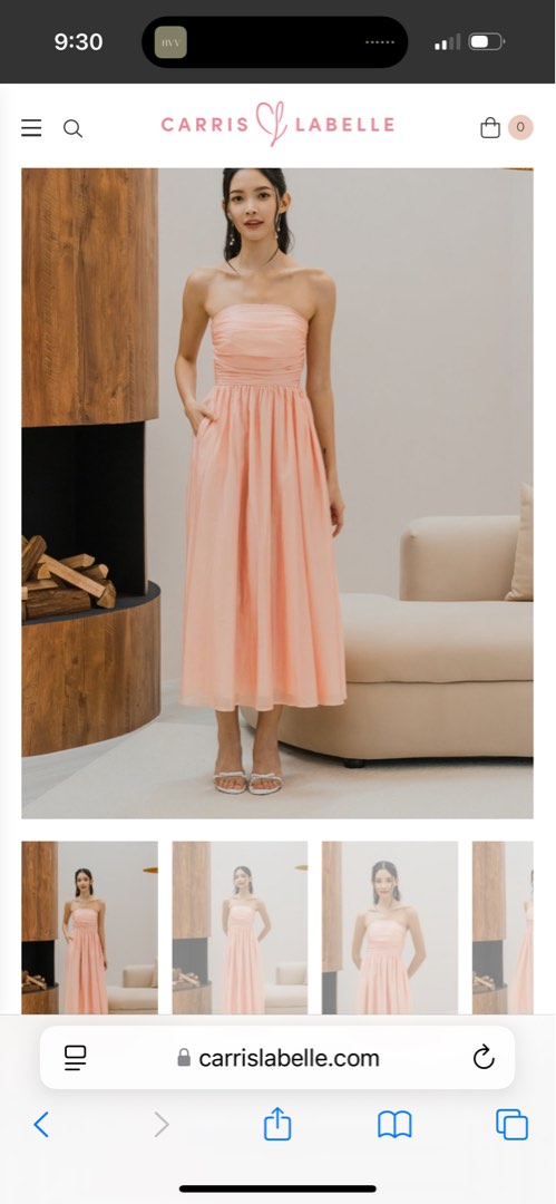 Carrislabelle Edith Ruched Midi Dress (Pink), Women's Fashion, Dresses ...