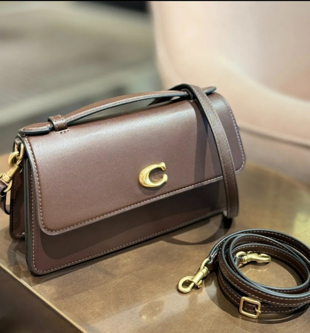 Coach CR707 Juno Top Handle Bag in Maple Glovetanned Leather with ...