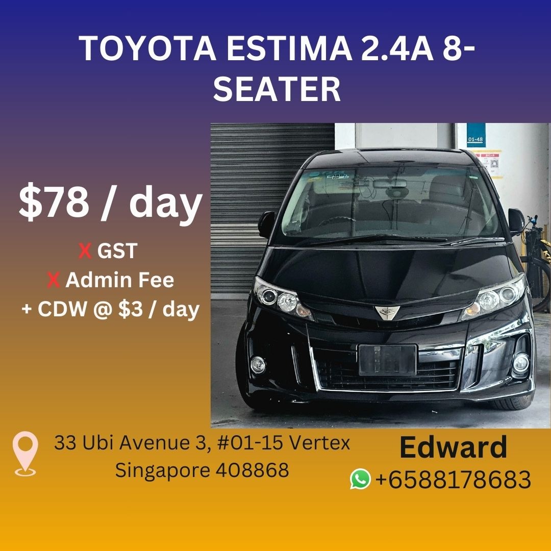 (COE) TOYOTA ESTIMA 2.4A 8-SEATER, Cars, Car Rental on Carousell