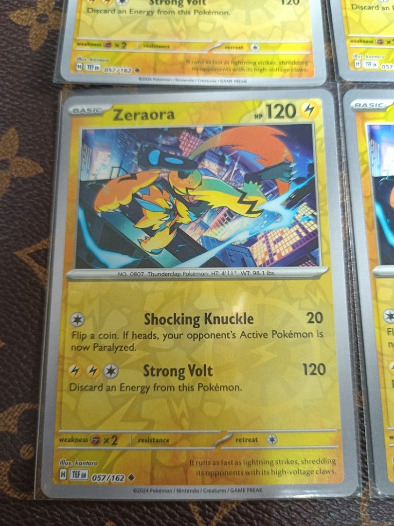 (Combo) Zeraora - 057/162 Reverse Holo RH (4 pc's Playset) Temporal ...