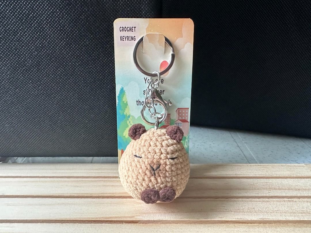 Cute Brown Capybara crochet keychain Handmade classmate back to school ...