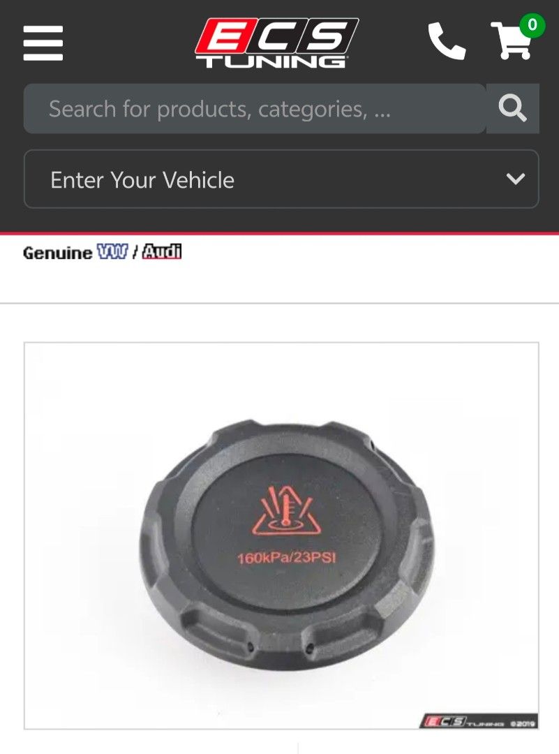 ECS Tuning Genuine Coolant Tank Reservoir/Expansion Cap For VW, Audi ...