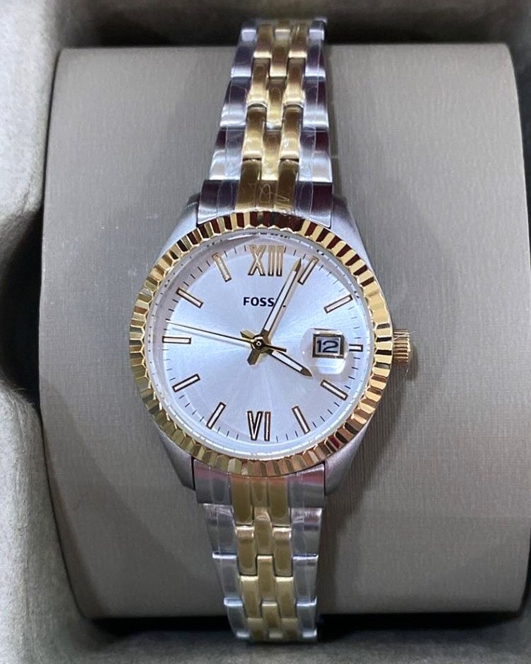FOSSIL MINI TWO TONE SCARLETTE DIAL AUTHENTIC WATCH, Women's Fashion ...