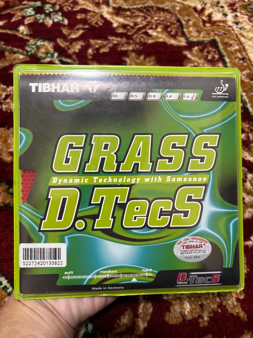 Tibhar Grass D.TecS Sponge 1.6 mm Long Pips Original Pingpong Table Tennis, Sports Equipment ...