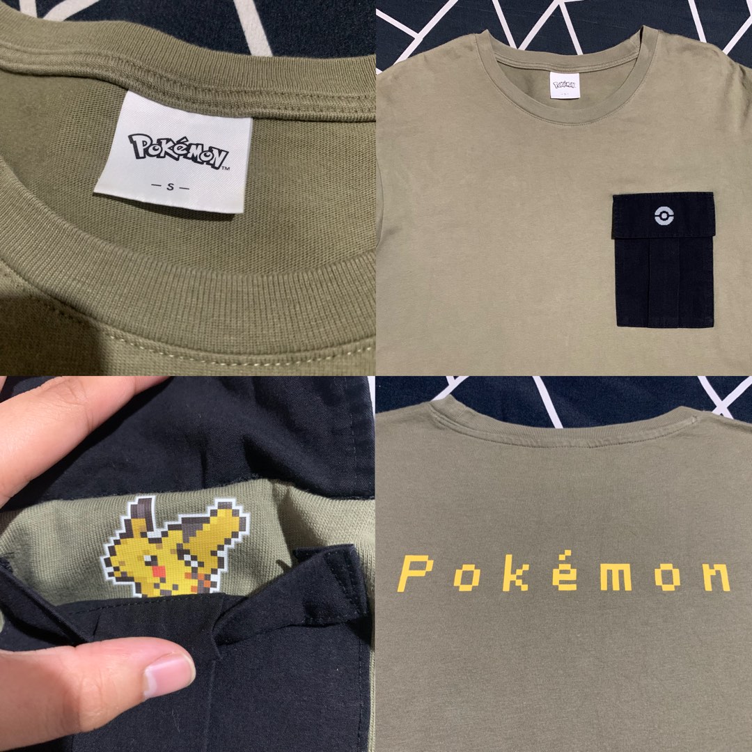 GU x Pokemon Collab Shirt w/ Pocket, Men's Fashion, Tops & Sets ...