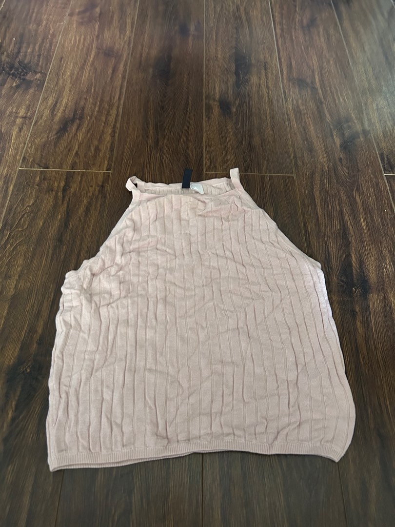 H&M Halter Top Dust Pink, Women's Fashion, Tops, Sleeveless on Carousell