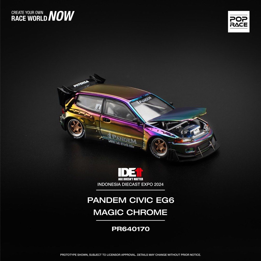 IDE POP RACE 1/64 Pandem Civic EG6 v1.5 - Magic Chrome PR640170 ...
