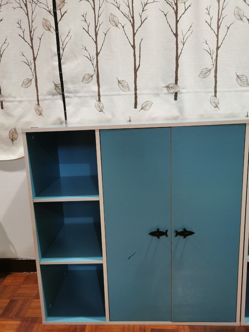 PRICE REDUCED. Preloved kids wardrobe and shelf - Blue shark (Buy 1 ...