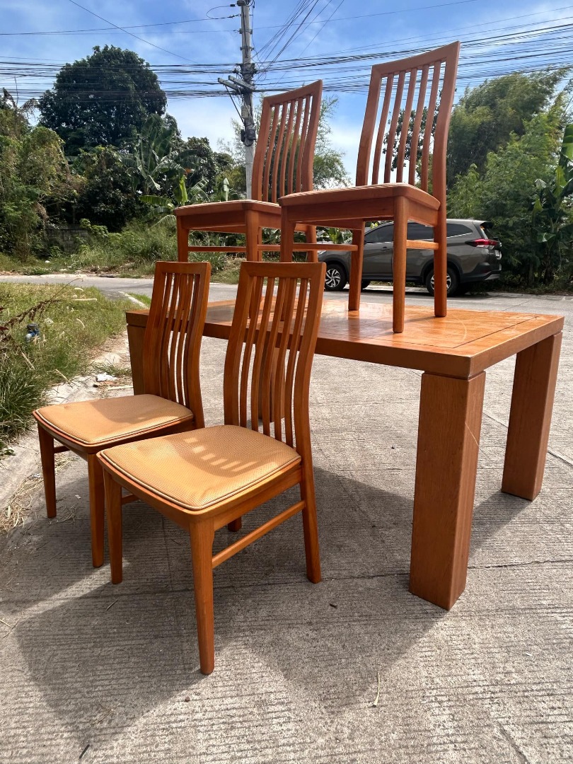 Kosuga Solid Wood Dining Chair Set, Furniture & Home Living, Furniture ...